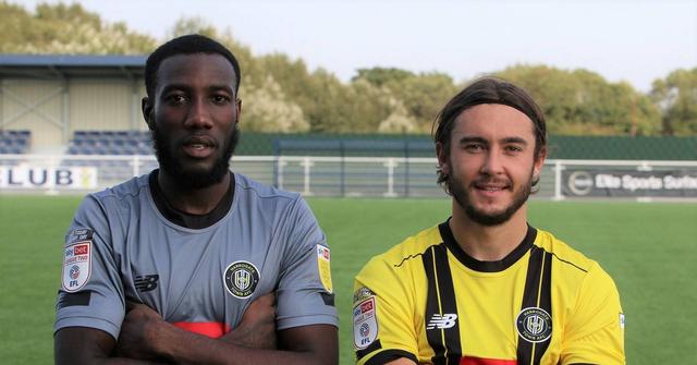 Harrogate Town sign defender Dan Jones and keeper Melvin Minter
