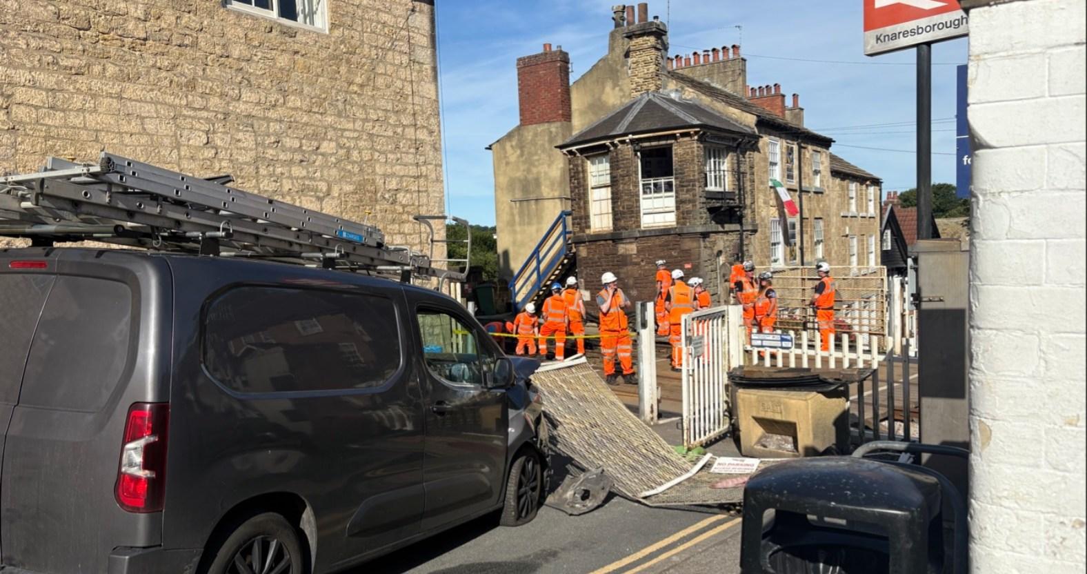 Trains resume after van gets stuck on Knaresborough level crossing